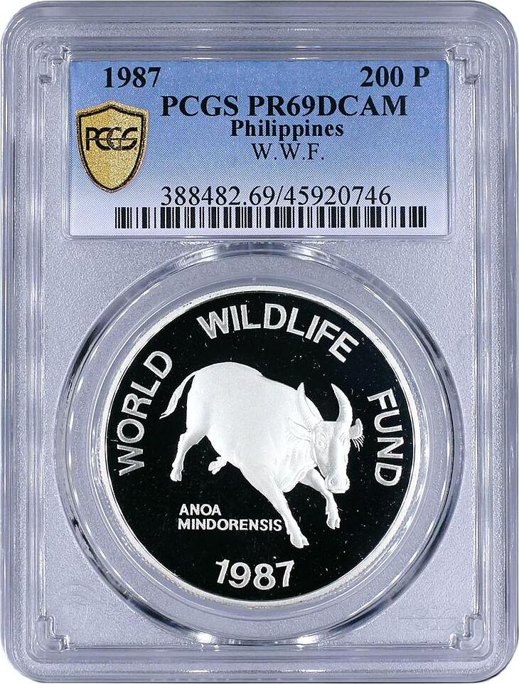 Philippines 200 piso WWF series Mindoro Buffalo Bull PR69 PCGS silver ...
