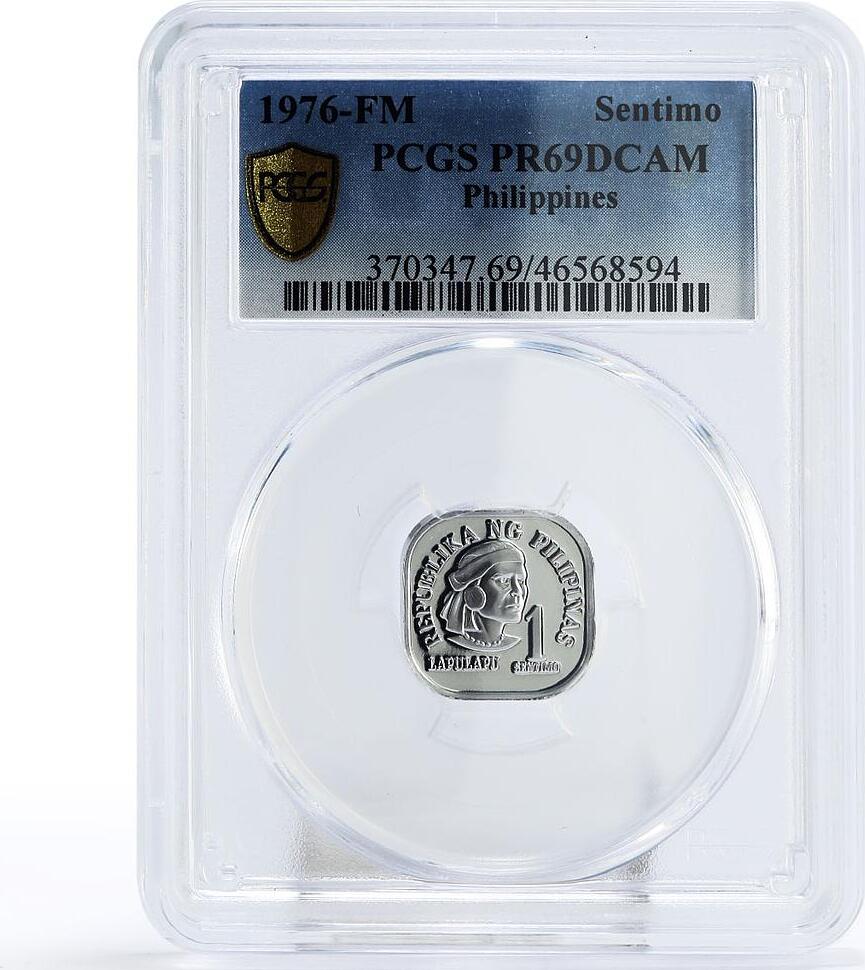 Philippines 1 sentimo Mactan Ruler Lapu-Lapu PR69 PCGS aluminium coin ...