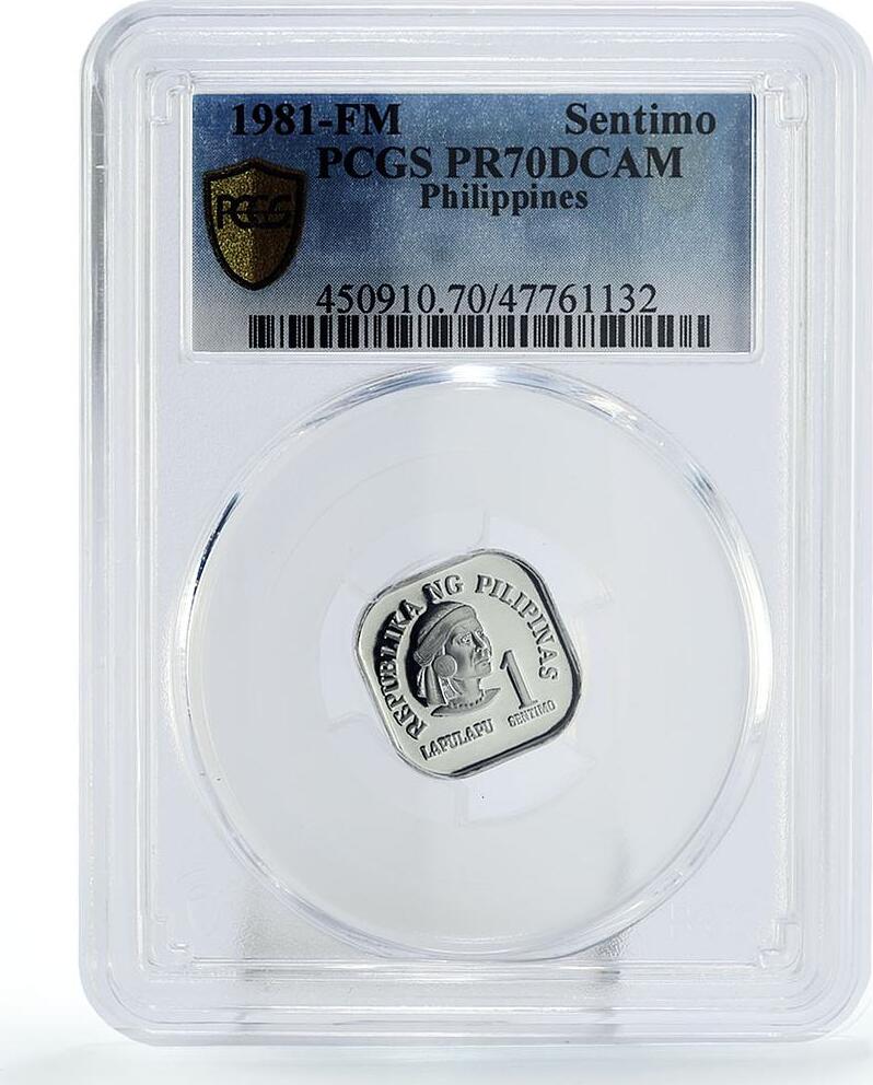 Philippines 1 sentimo Mactan Ruler Lapu-Lapu PR70 PCGS aluminium coin ...
