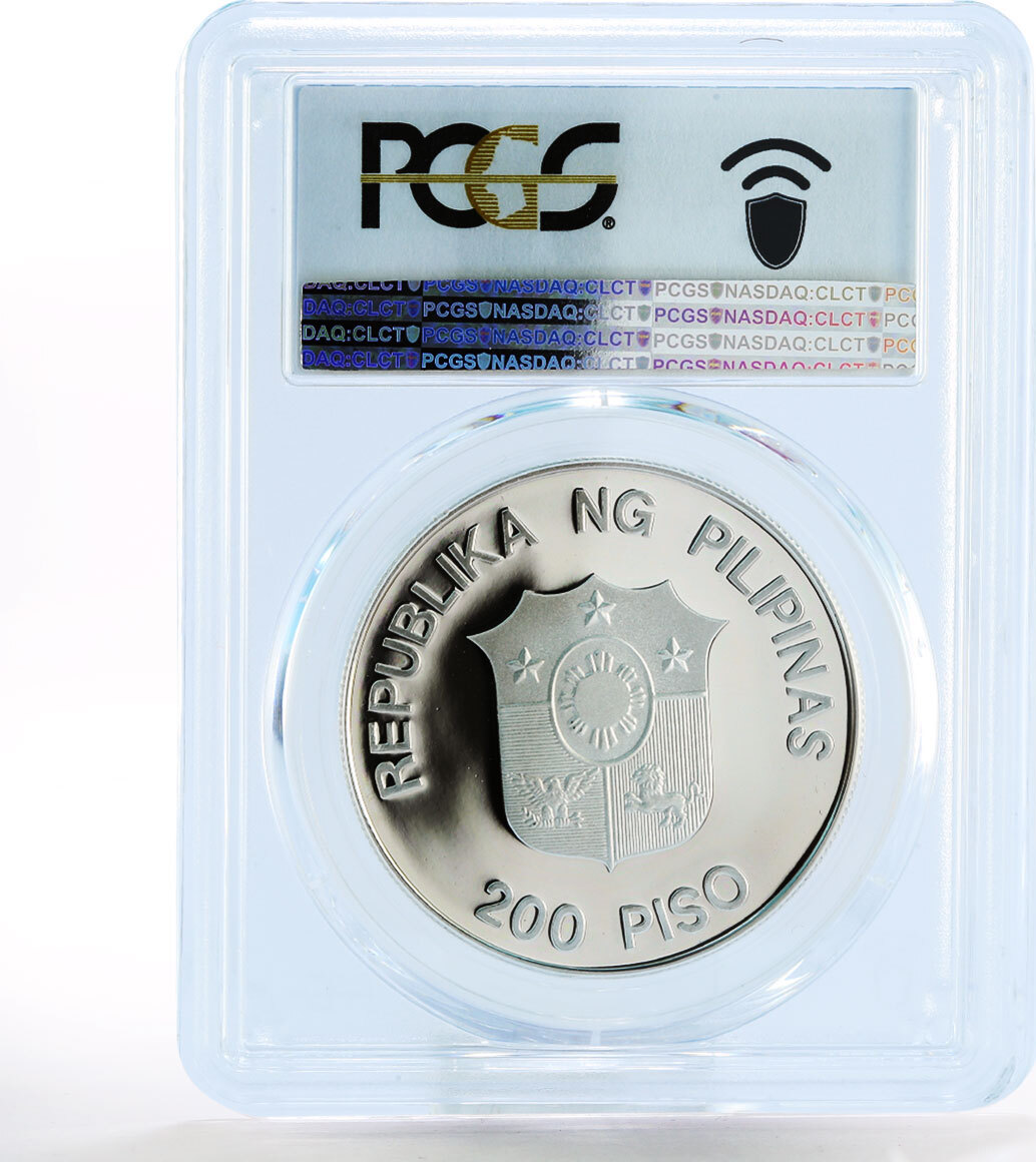 Philippines 200 piso WWF series Mindoro Buffalo Bull PR70 PCGS silver ...