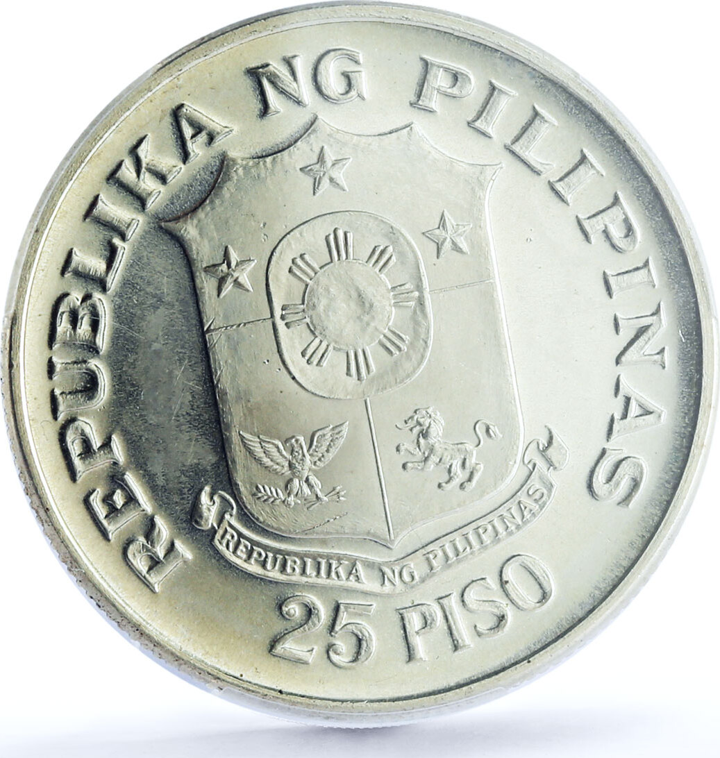 Philippines 25 piso 25th Anniversary of Central Bank MS66 PCGS silver ...