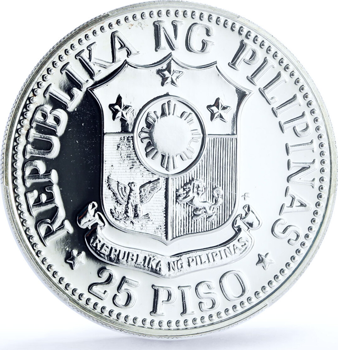 Philippines 25 piso FAO Food Day Woman Holding Grain PL66 PCGS silver ...