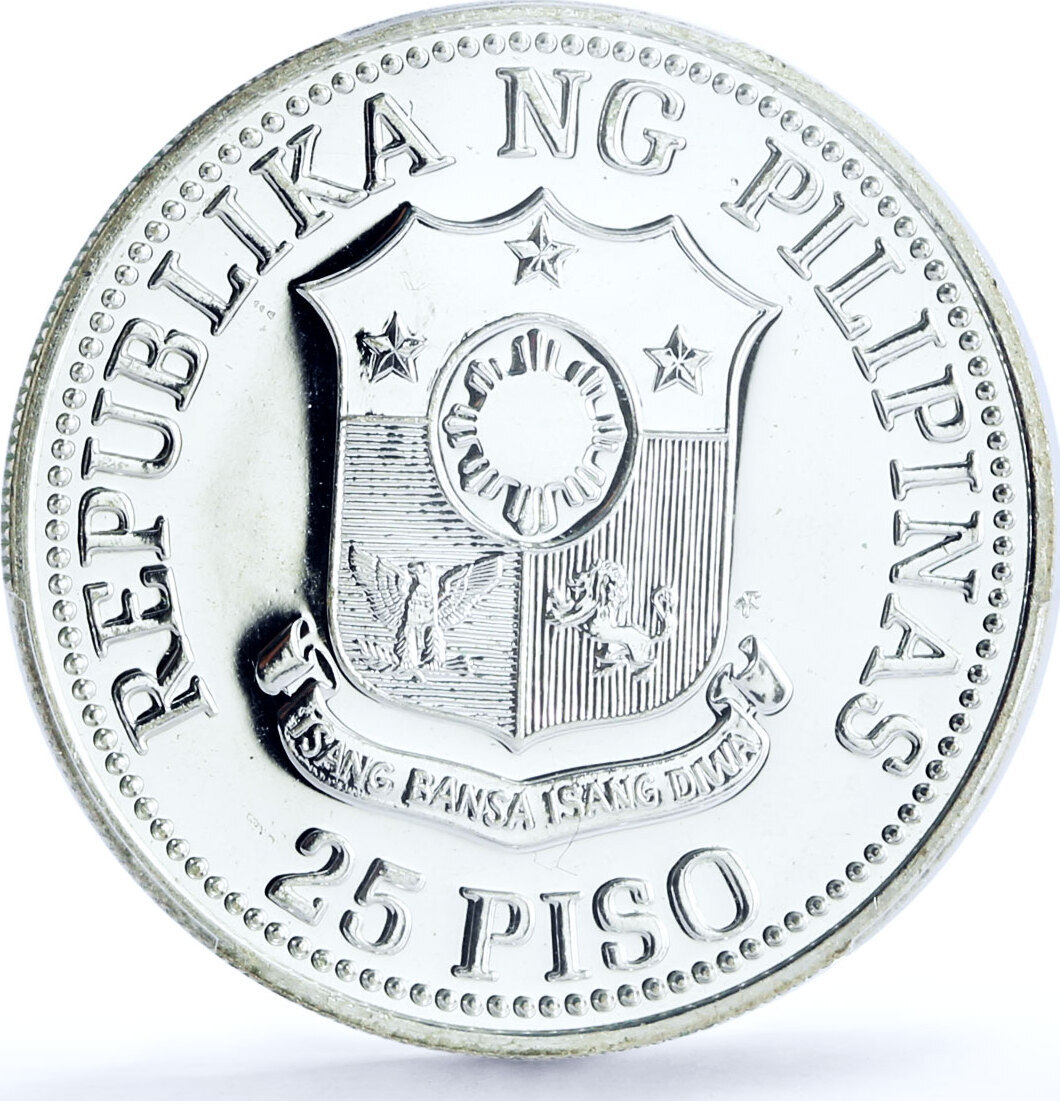 Philippines 25 piso FAO World Food Day Fish Fruits PL63 PCGS silver ...