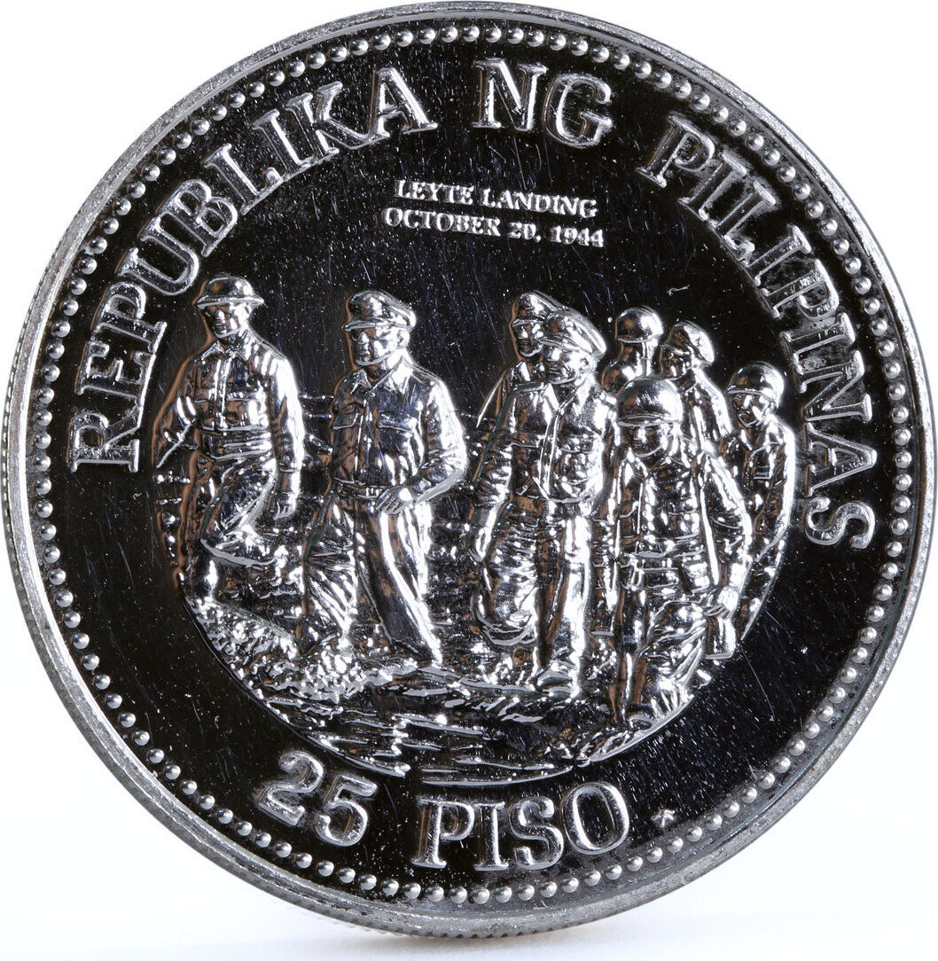 Philippines 25 piso General Douglas McArthur silver coin 1980 Proof | MA-Shops