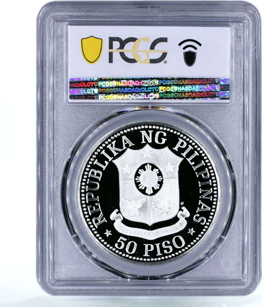 Philippines 50 piso Ferdinand E. Marcos PR68 PCGS silver coin 1975 ...