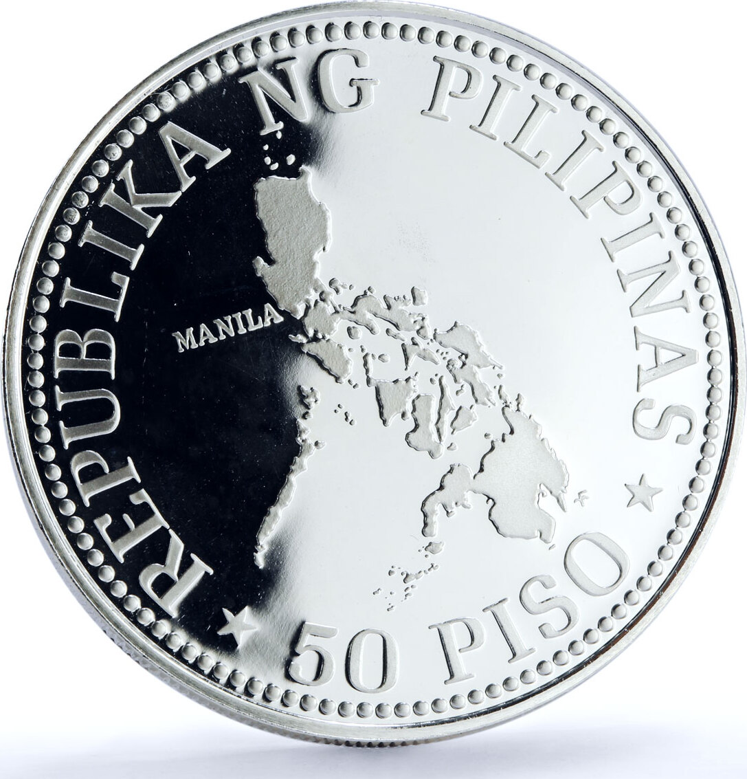 Philippines 50 piso International Meetings I.M.F. in Manila proof Ag ...