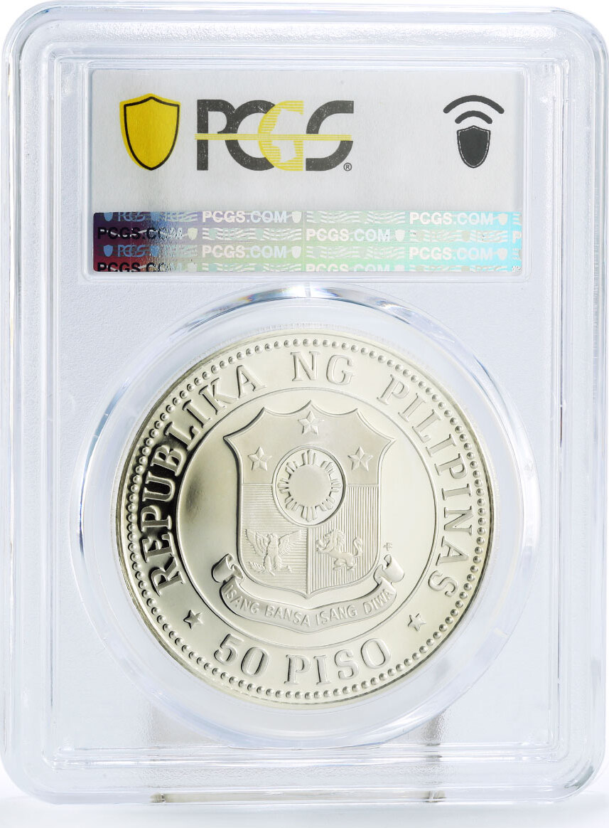 Philippines 50 piso International Year of the Child PR67 PCGS silver ...