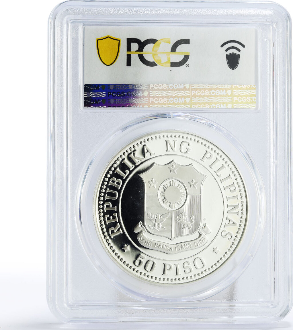 Philippines 50 piso International Year of the Child PR68 PCGS silver ...