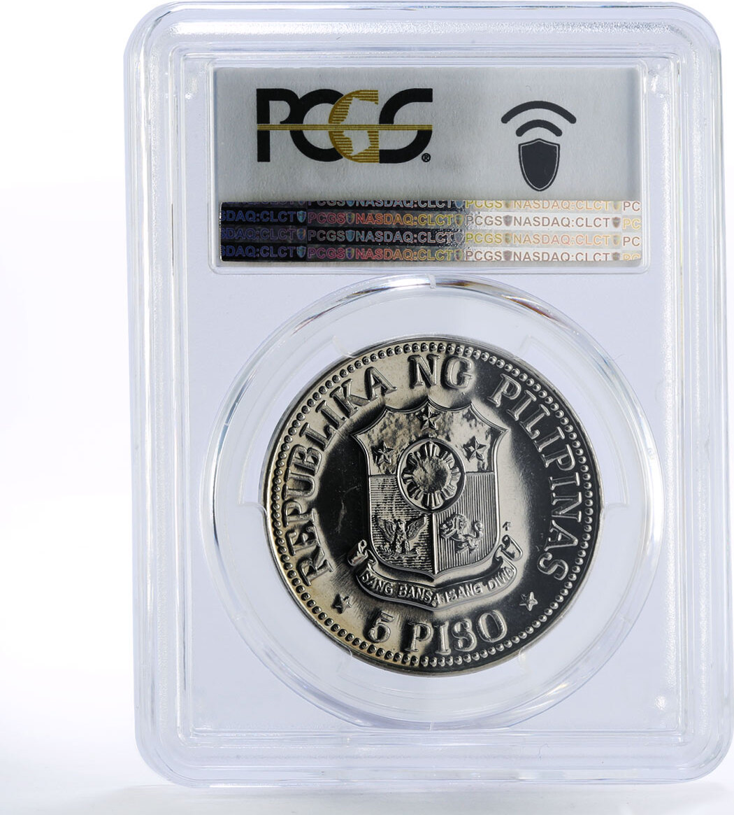 Philippines 5 piso Ferdinand E. Marcos PL67 PCGS nickel coin 1979 Proof ...