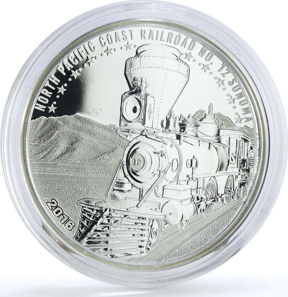 Palau 5 dollars Trains Railways North Pacific Railroad Sonoma silver ...