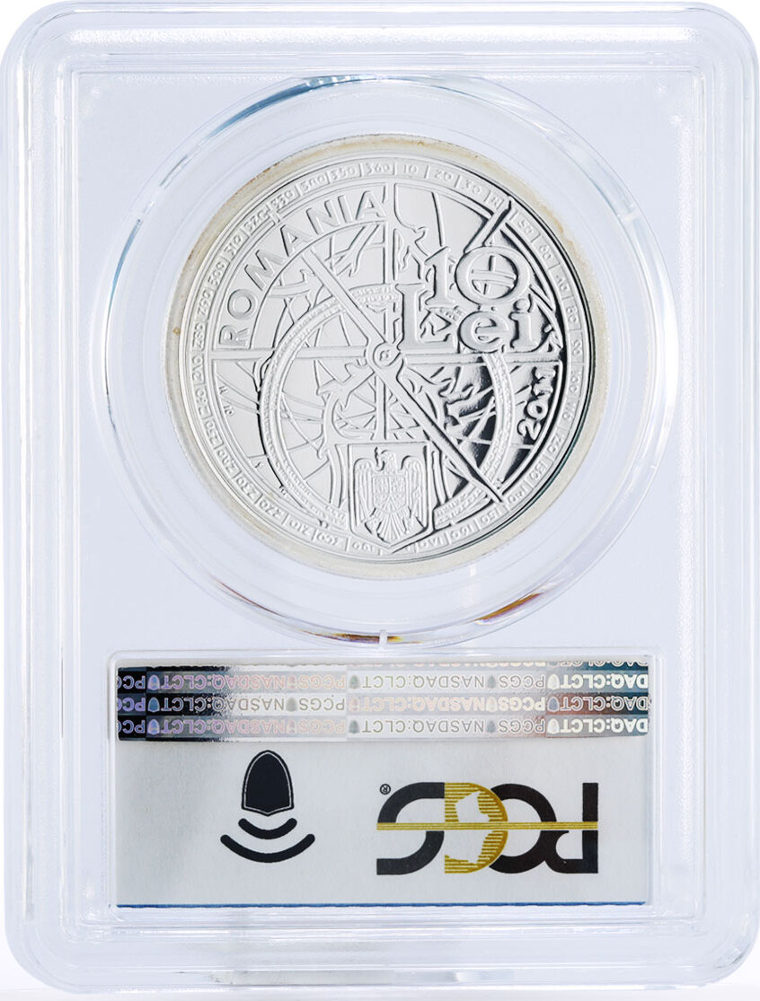 Romania 10 lei 375th Anniversary of Nicolae Milescu PR70 PCGS silver coin 2011 Proof | MA-Shops