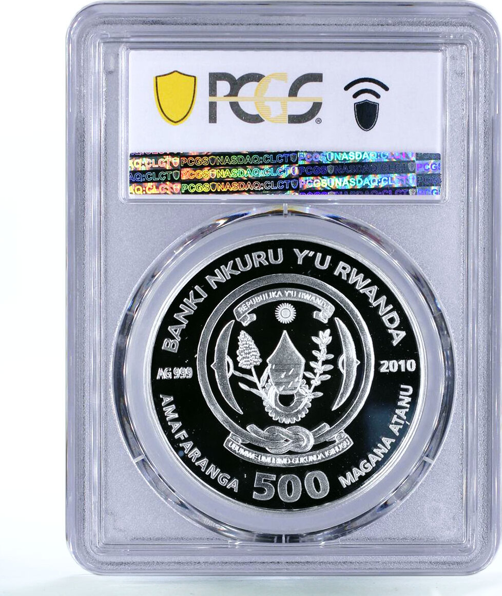 Rwanda 500 francs Marine Life Ocean Clownfish Fauna PR70 PCGS silver ...