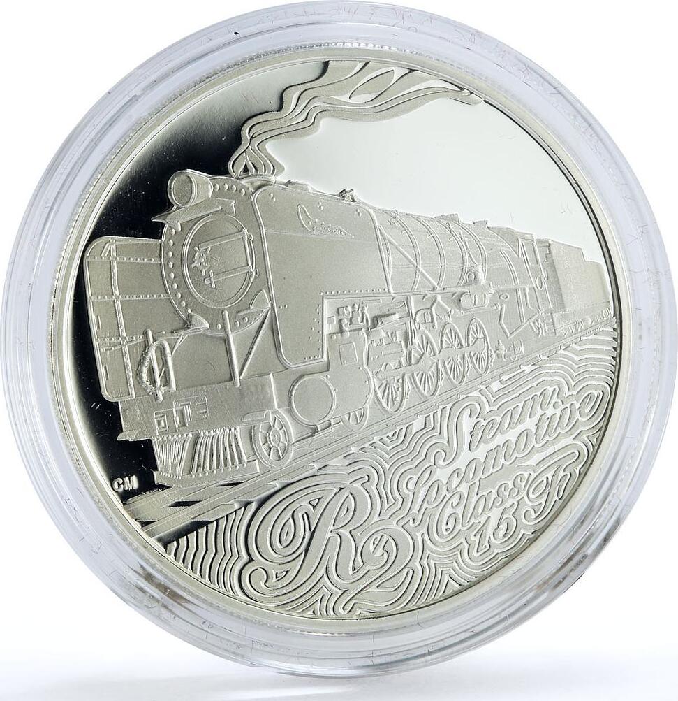 South Africa 2 rand Trains Railways Steam Locomotive Class 15F silver ...