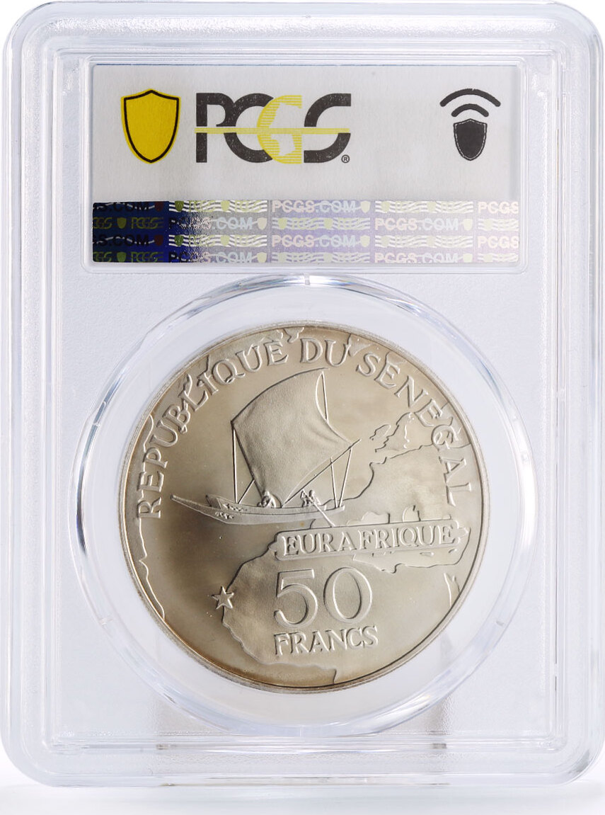 Senegal 50 francs Eurafrique Program Leopold Senghor MS67 PCGS silver ...