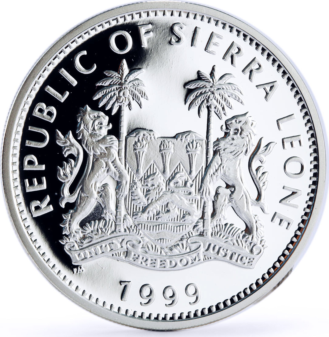 Sierra Leone 10 dollars Seafaring Ship Clipper Amerigo Vespucci silver ...
