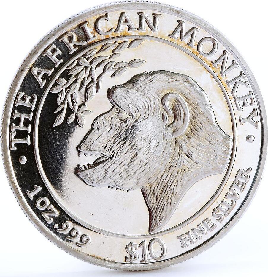 Somalia Somali 10 dollars The African Monkey Chimpanzee Fauna proof ...