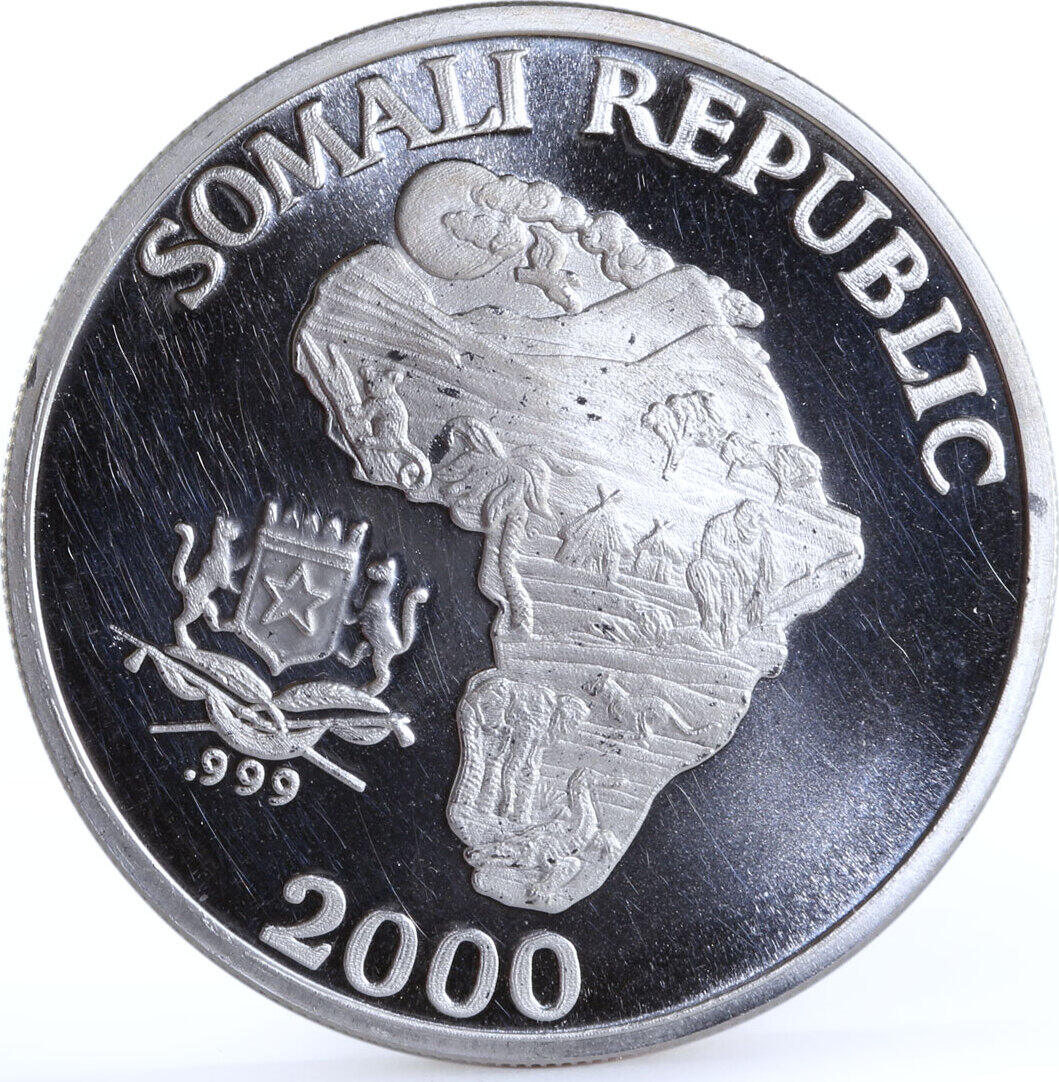 Somalia Somali 10 dollars African Monkey silver coin 2000 BU | MA-Shops