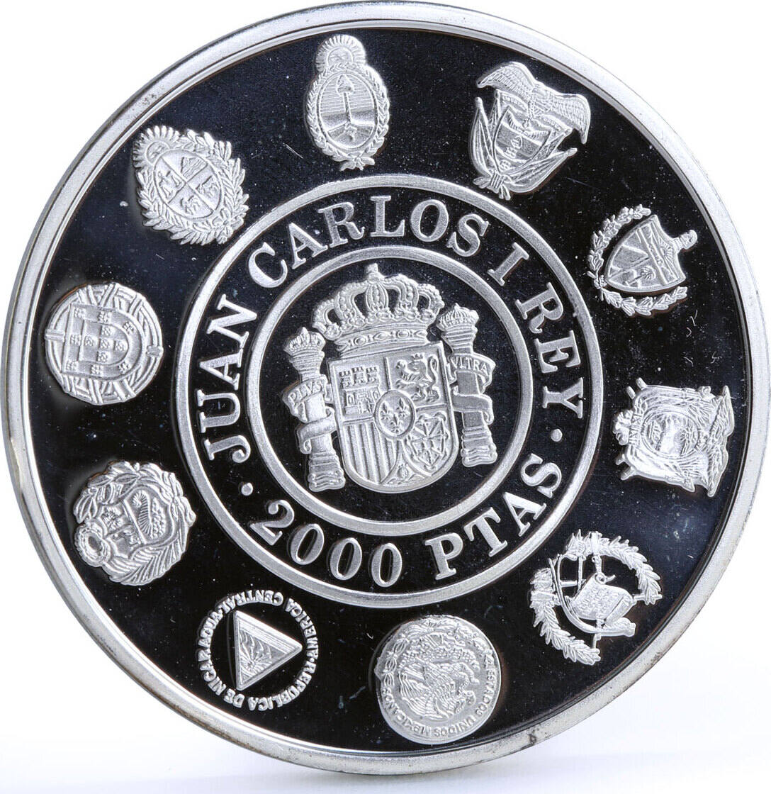 Spain 2000 pesetas Ibero America Spanish Lynx Cat Fauna Animals silver ...