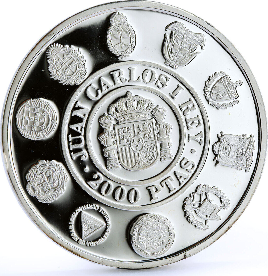 Spain 2000 pesetas Ibero America Spanish Lynx Cat Fauna Animals silver ...