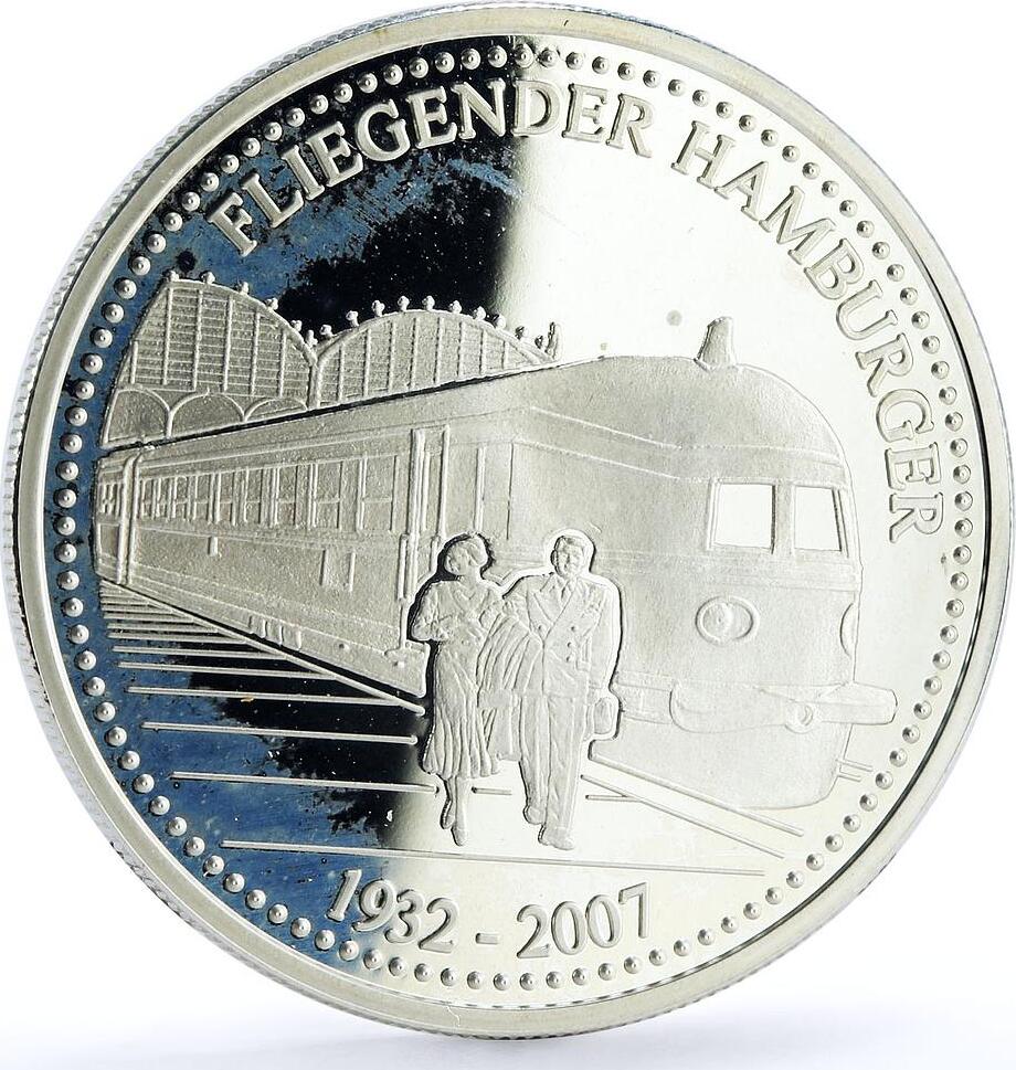 Togo 1000 francs Trains Railways Fliegende Hamburger Locomotive silver ...