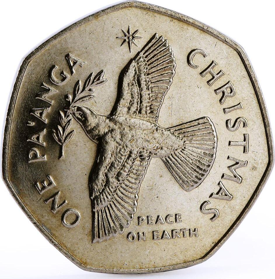 Tonga 1 paanga Holidays Christmas Peace on Earth Dove Bird CuNi coin ...