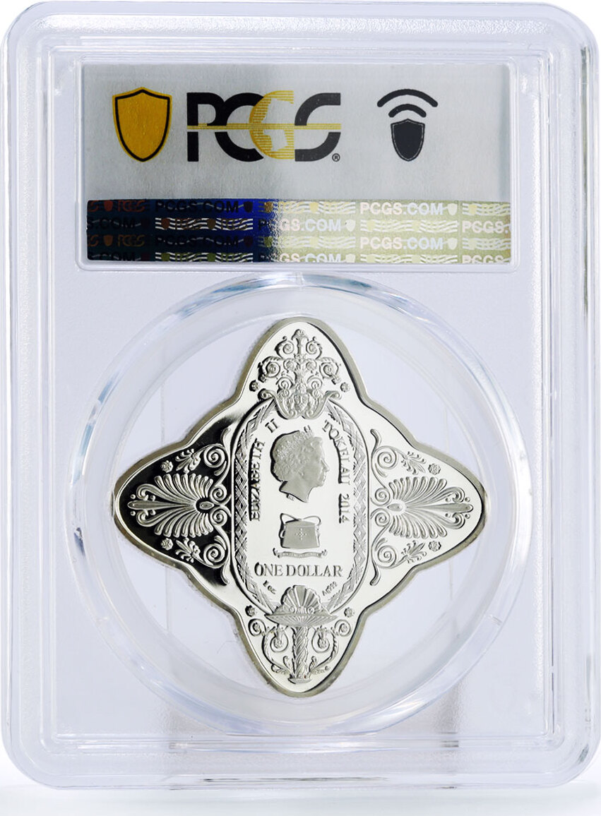 Tokelau 1 dollar Mythology Lady of Fortune Ship Clipper PR70 PCGS Ag ...