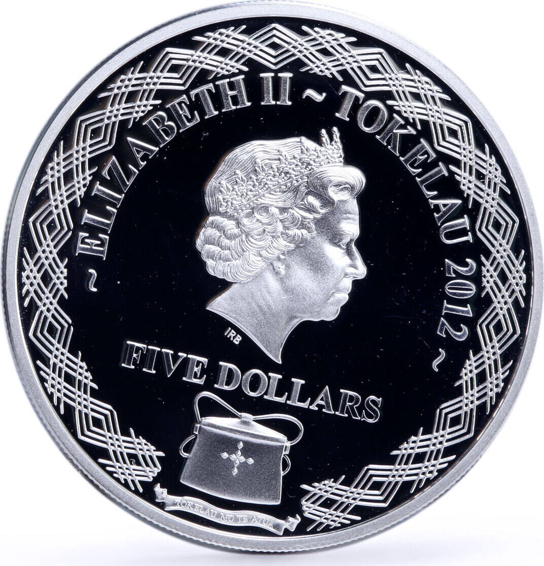 Tokelau 5 dollars Seafaring HMS Dolphin Ship Clipper proof silver coin ...