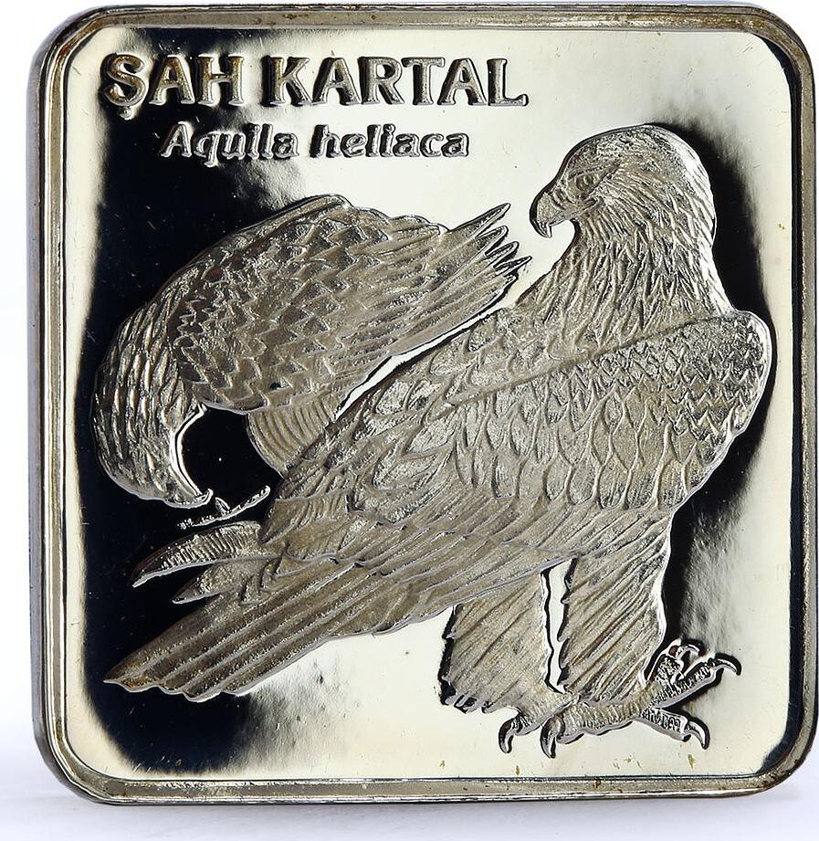 Turkey 7500000 lira Endangered Wildlife Eagle Falcon Bird Fauna silver ...