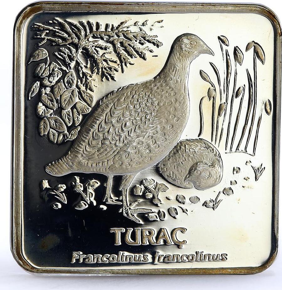 Turkey 7500000 lira Endangered Wildlife Francolin Bird Fauna silver ...