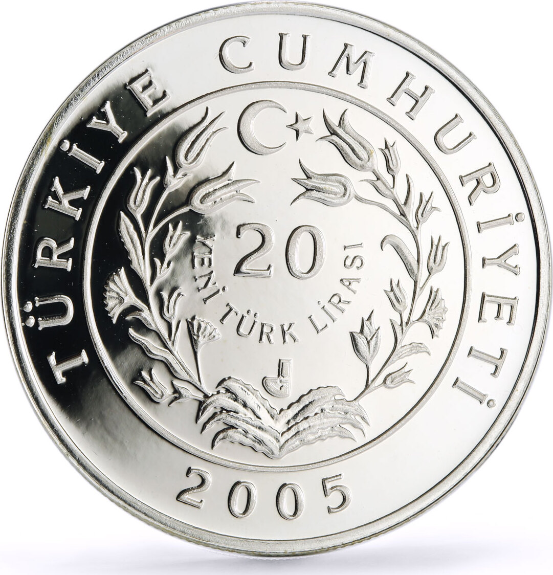Turkey 20 lira Conservation Wildlife Anatolian Leopard Fauna silver ...