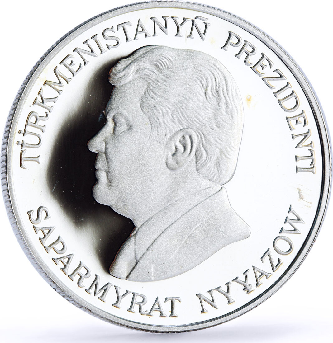 Turkmenistan 500 manat Red Book Wildlife Snowcock Bird Fauna silver ...