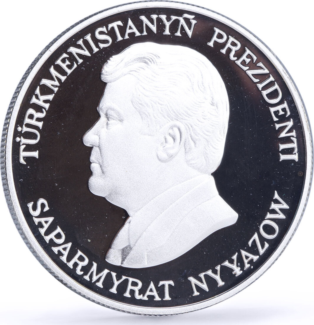 Turkmenistan 500 manat Red Book Wildlife Asian Gazelle Fauna silver ...