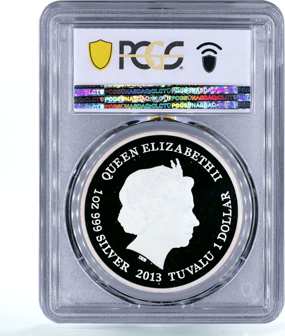 Tuvalu 1 dollar The Pequod Moby Dick Ship Clipper PR70 PCGS silver coin ...