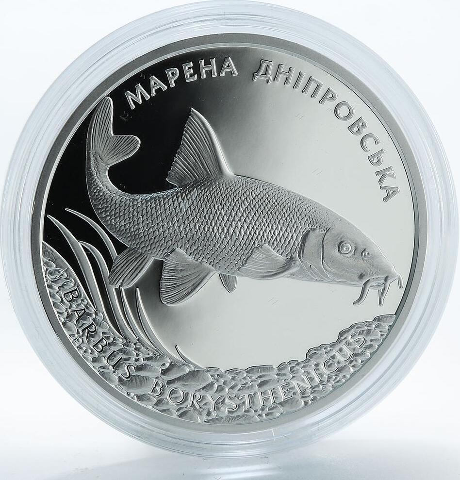 Ukraine 10 hryvnia Marena Barbus Borysthenicus silver proof coin 2018 ...