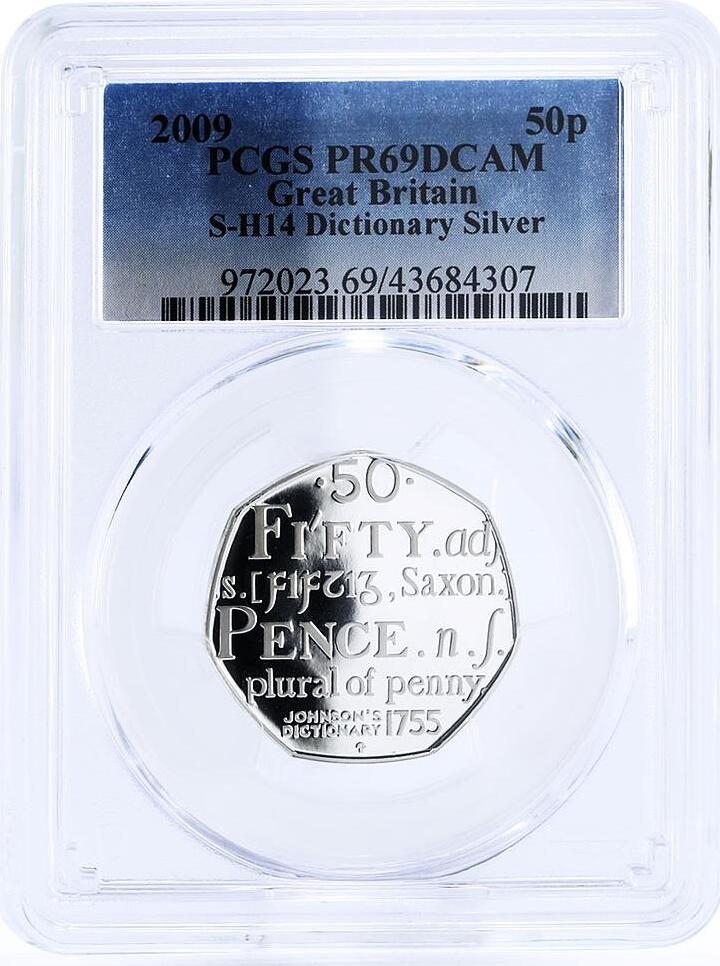 United Kingdom Britain 50 pence Johnson's Dictionary Plural of Penny ...