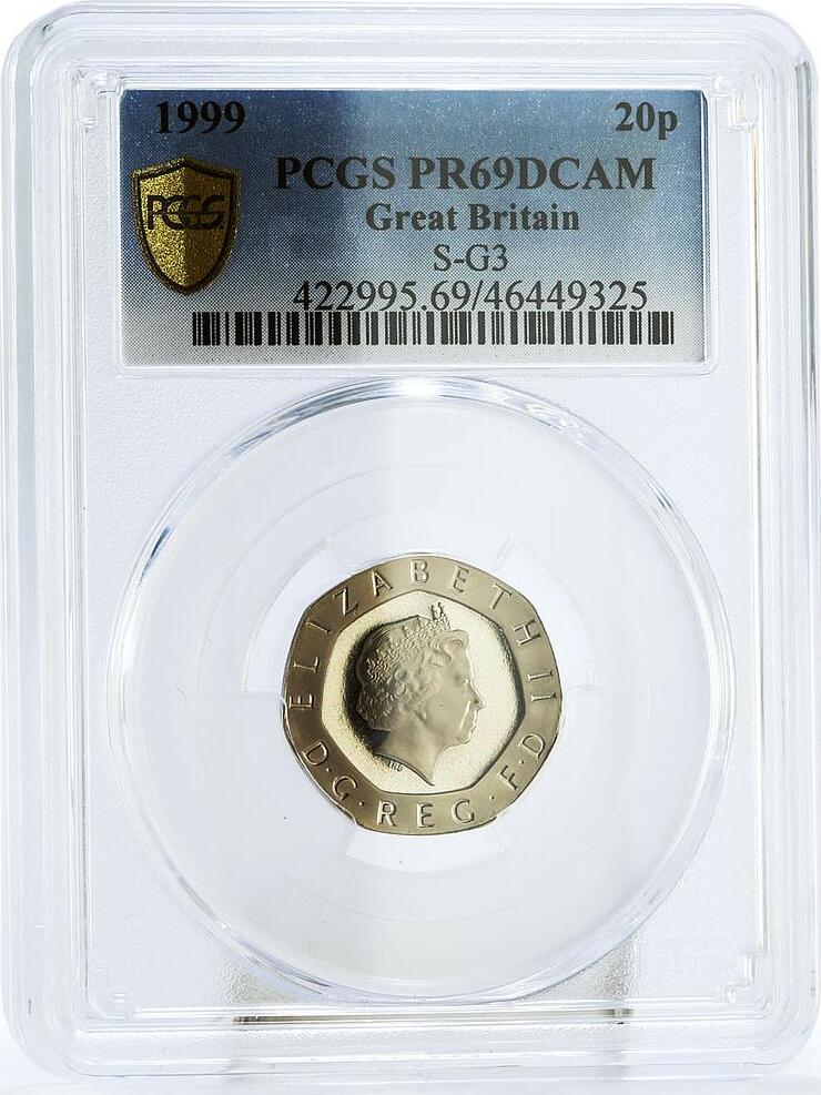 United Kingdom Britain 20 pence State Coinage Coat of Arms PR69 PCGS ...