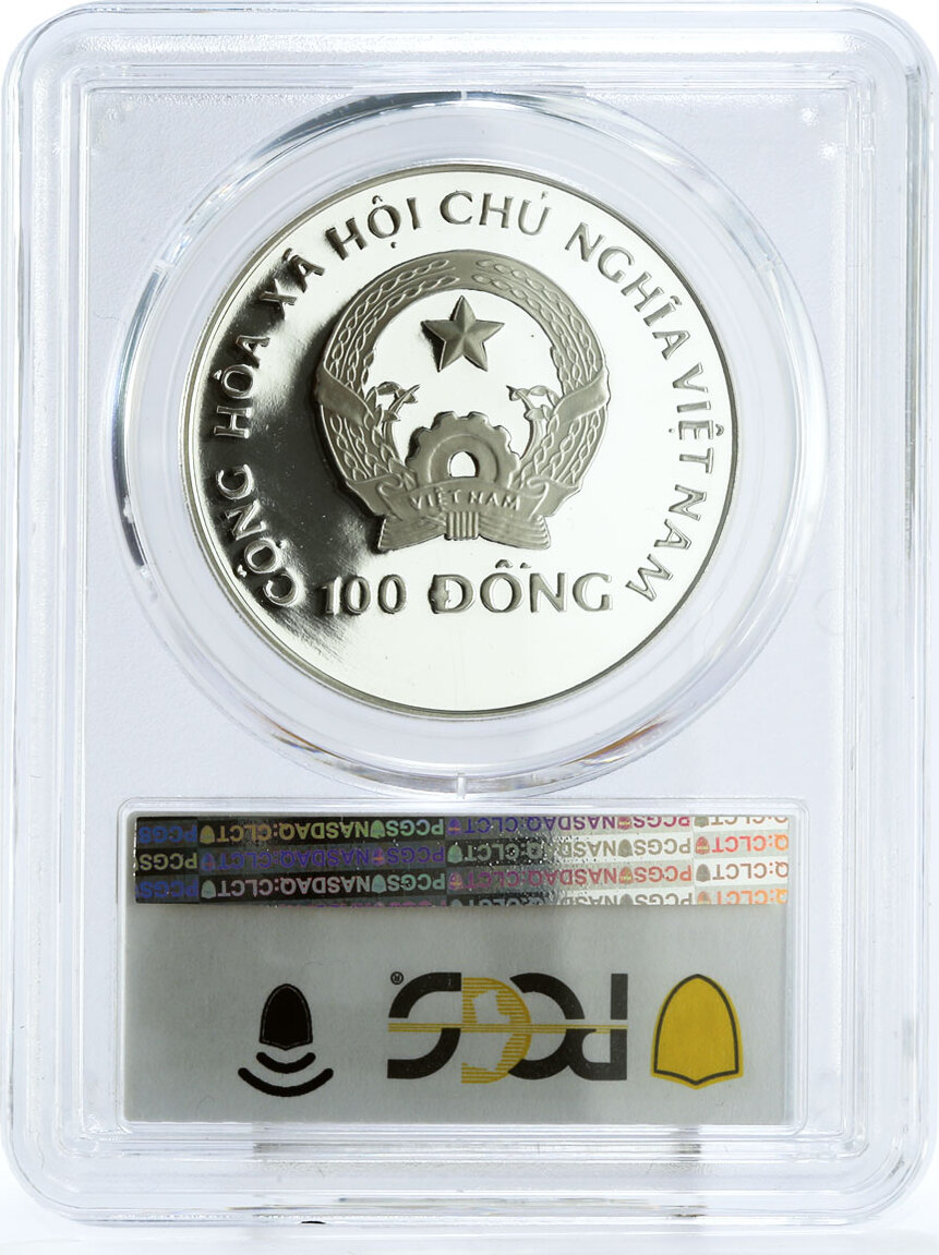 Vietnam 100 dong Historic Ship Dragon Boat Small 100 PR68 PCGS silver ...