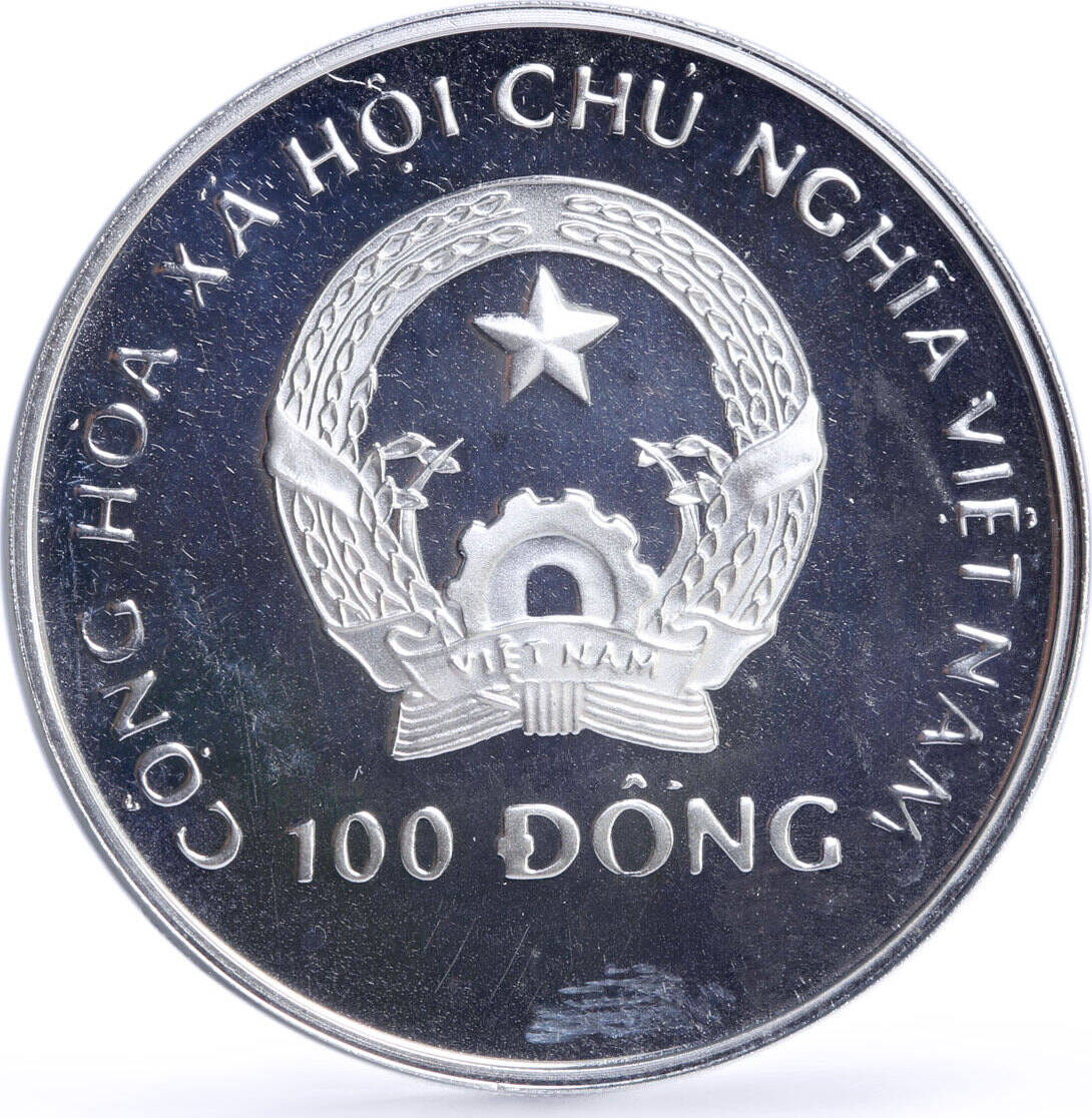 Vietnam 100 dong Seafaring Sailing Savannah Ship Clipper proof silver ...
