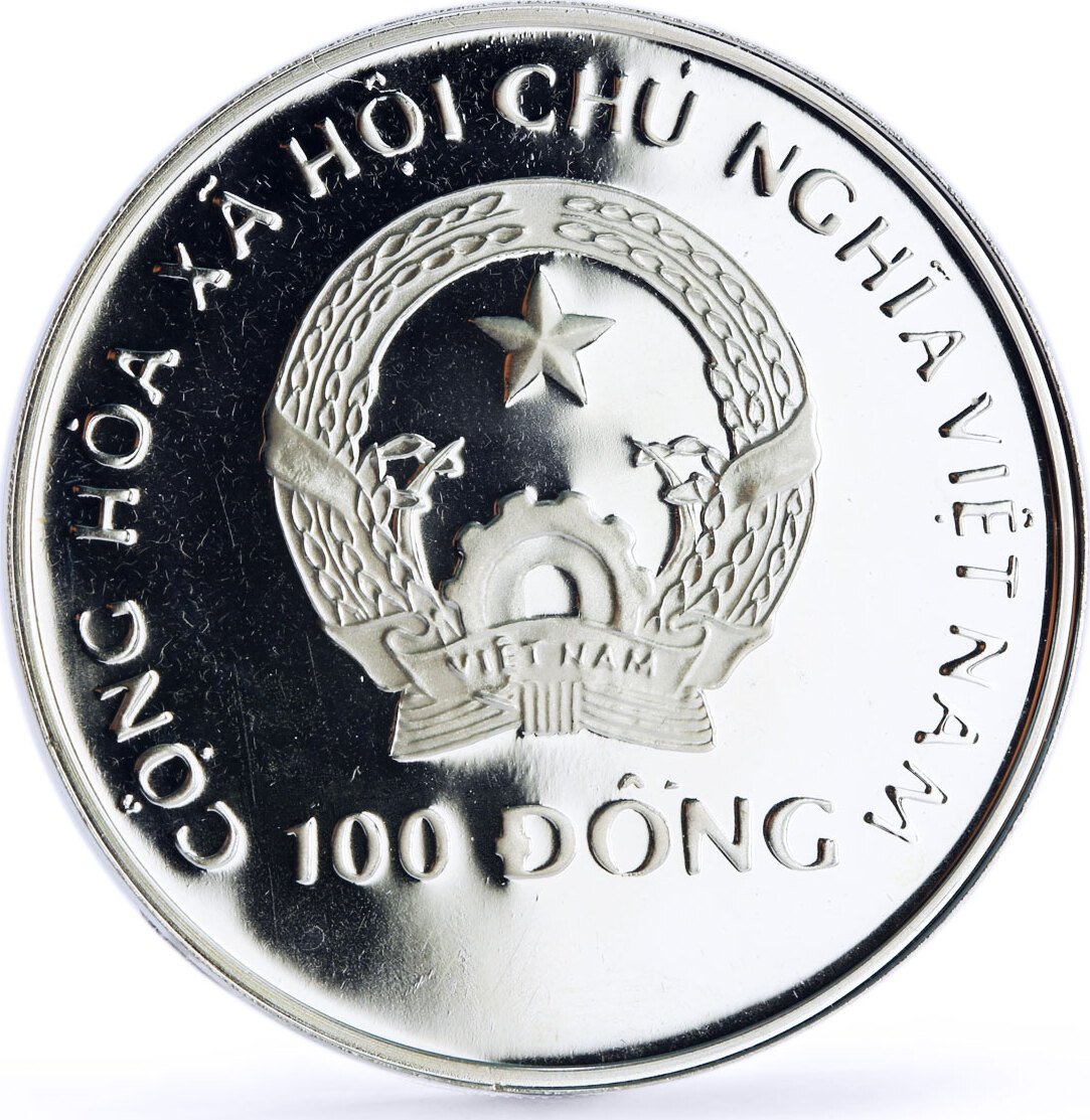 Vietnam 100 dong Seafaring Sailing Savannah Ship Clipper proof silver ...