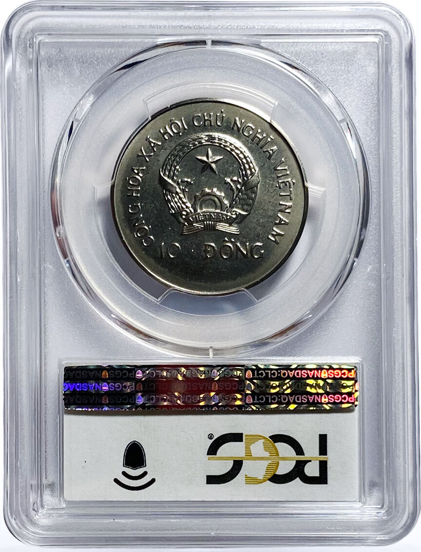 Vietnam 10 dong Dragon Boat Ship MS67 PCGS CuNi coin 1988 UNC | MA-Shops