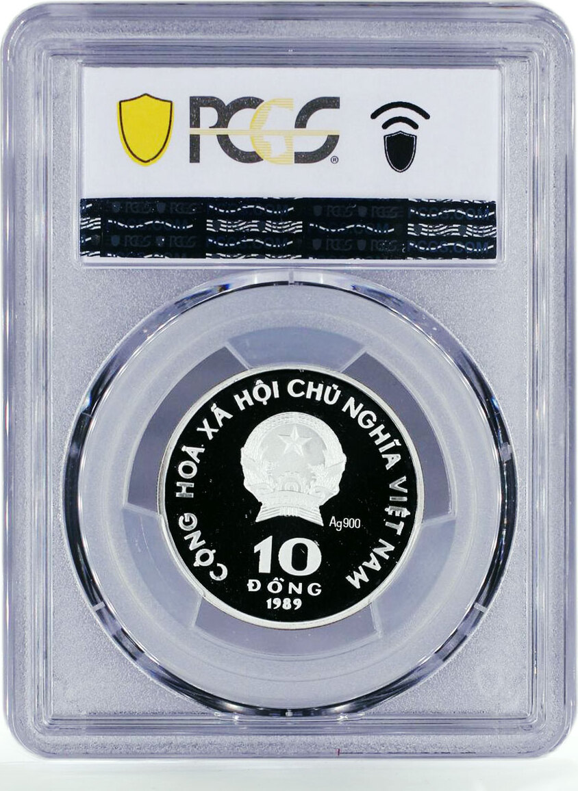Vietnam 10 dong Pagoda Temple Buildings Architecture PR69 PCGS silver ...