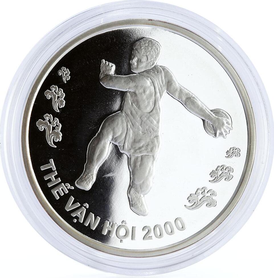 Vietnam 100 dong Sydney Olympic Games series Discus Thrower silver coin ...