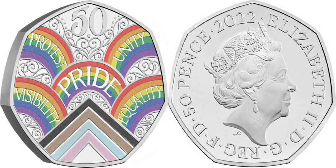 Great Britain 2022 50p 50 Years of Pride LGBTQ+ Silver PIEDFORT ...