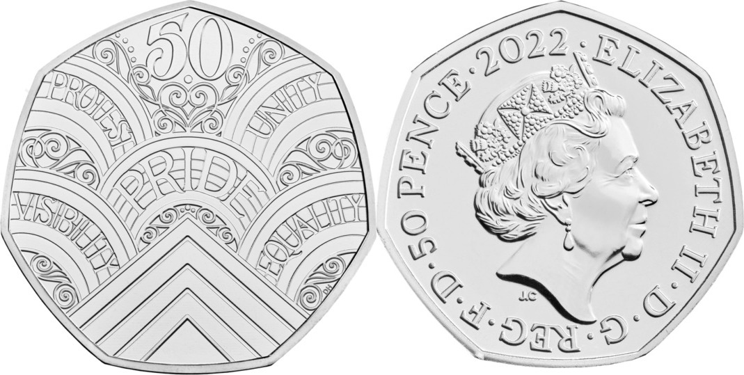 Great Britain UK 2022 50p 50 Years of Pride LGBTQ+ Brilliant ...