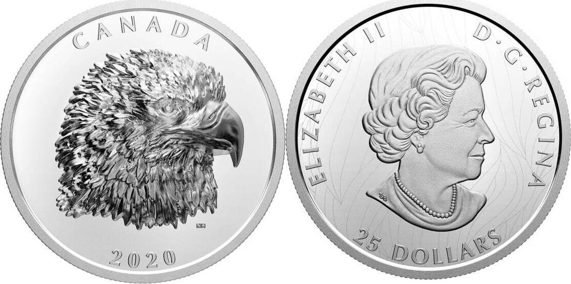 Canada 2020 25$ Proud Bald Eagle 1 oz Pure Silver EHR Coin #1 | MA-Shops