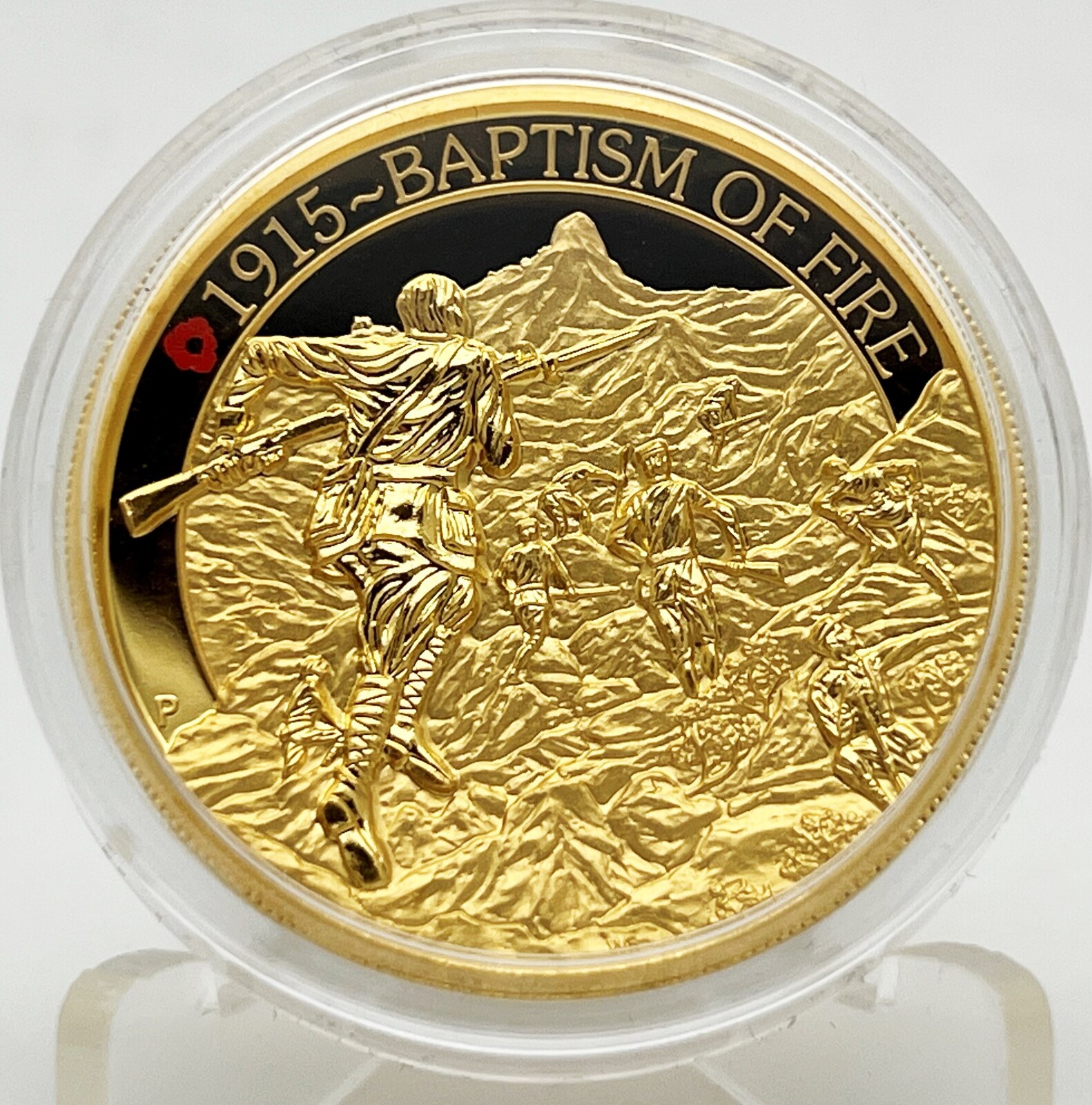 Australia 200$ 2015 WAR ANZAC Spirit Baptism of Fire 2 oz Gold Proof ...