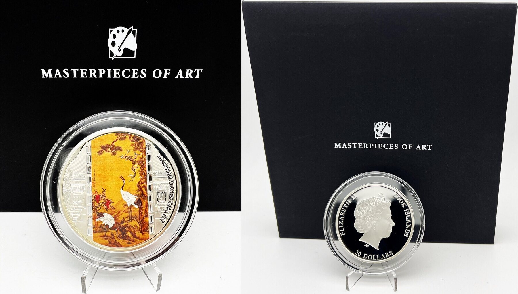 Cook Islands 2017 – 20$ Masterpieces Of Art Shen Quan Cranes – 3 Oz Silver Coin | MA-Shops