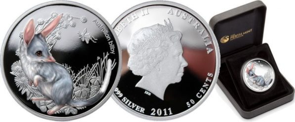 50 Cents Australia 2011 – “Bush Babies I” Bilby – 1/2 oz. Silver Proof ...