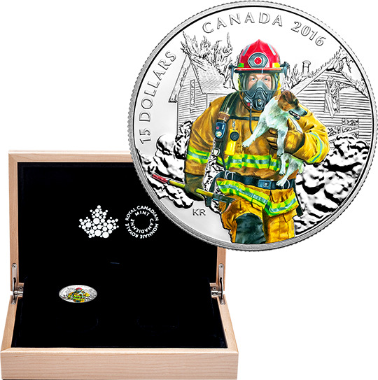 Canada 2016 – 15$ National Heroes Firefighter – 4 Silver Coins ...