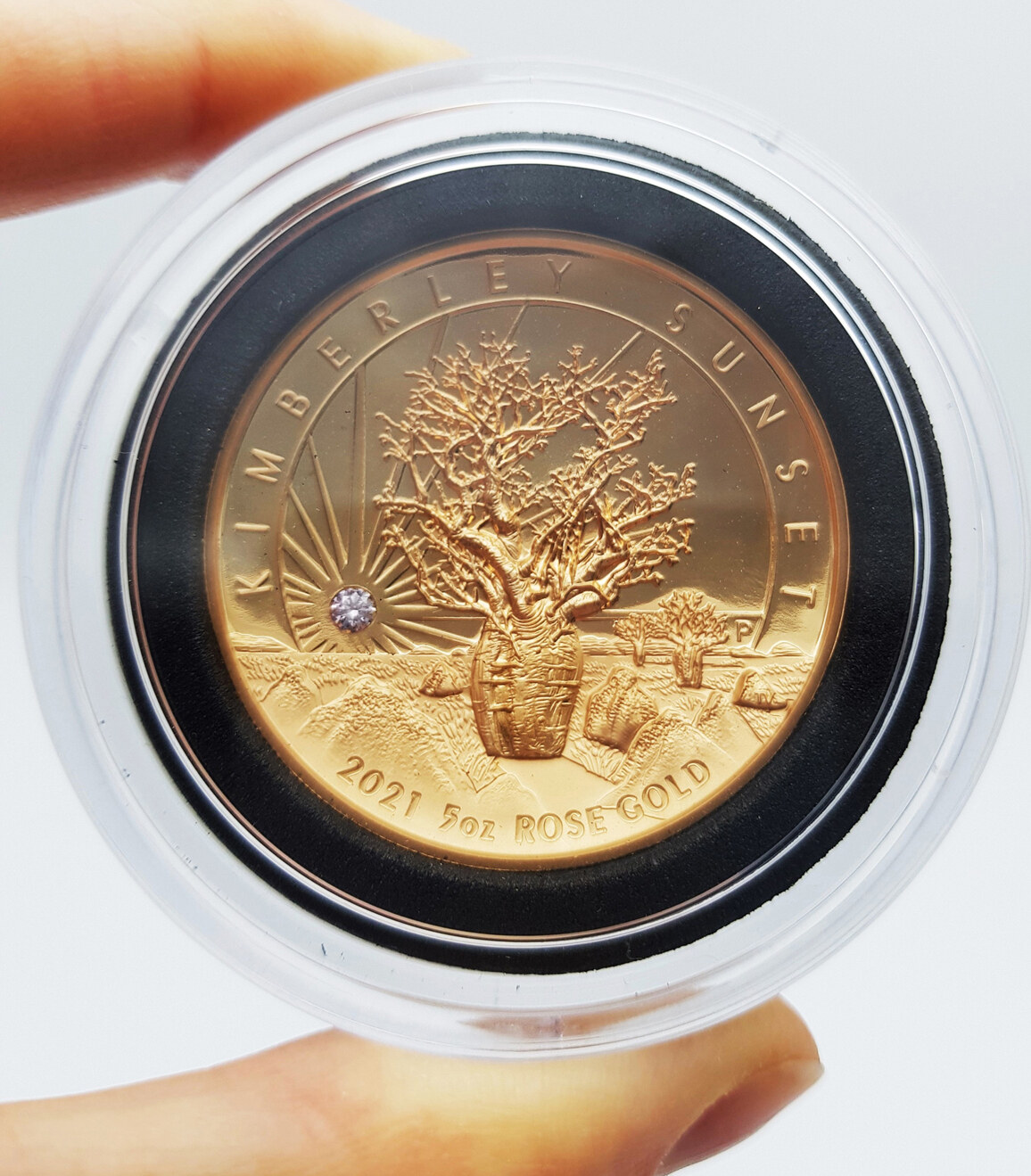 Australia 2021 1000$ Kimberley Sunset 5oz Rose Gold Proof Pink Diamond ...